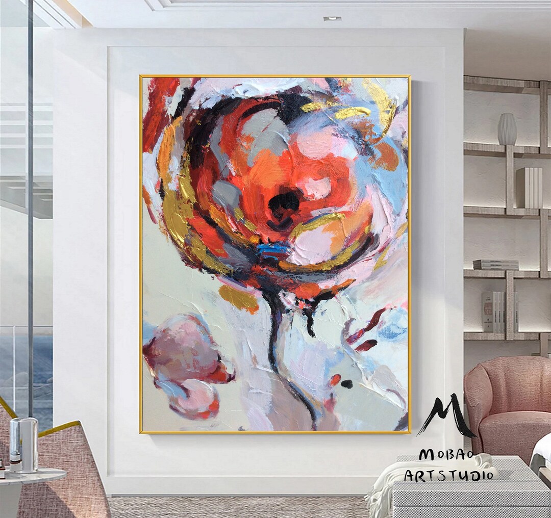 Large Pink Texture Painting,pink Abstract Painting,texture Abstract ...