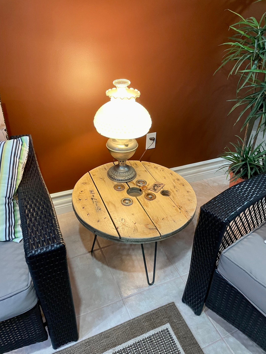 Rustic Handmade Vintage Wood Spool Coffee Table! End Table! Reclaimed ...