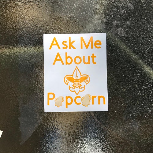 Boy Scout Popcorn Car Window Decal/boy Scouts/cub - Etsy