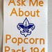 Boy Scout Popcorn Car Window Decal/boy Scouts/cub Scouts/popcorn/scouts ...