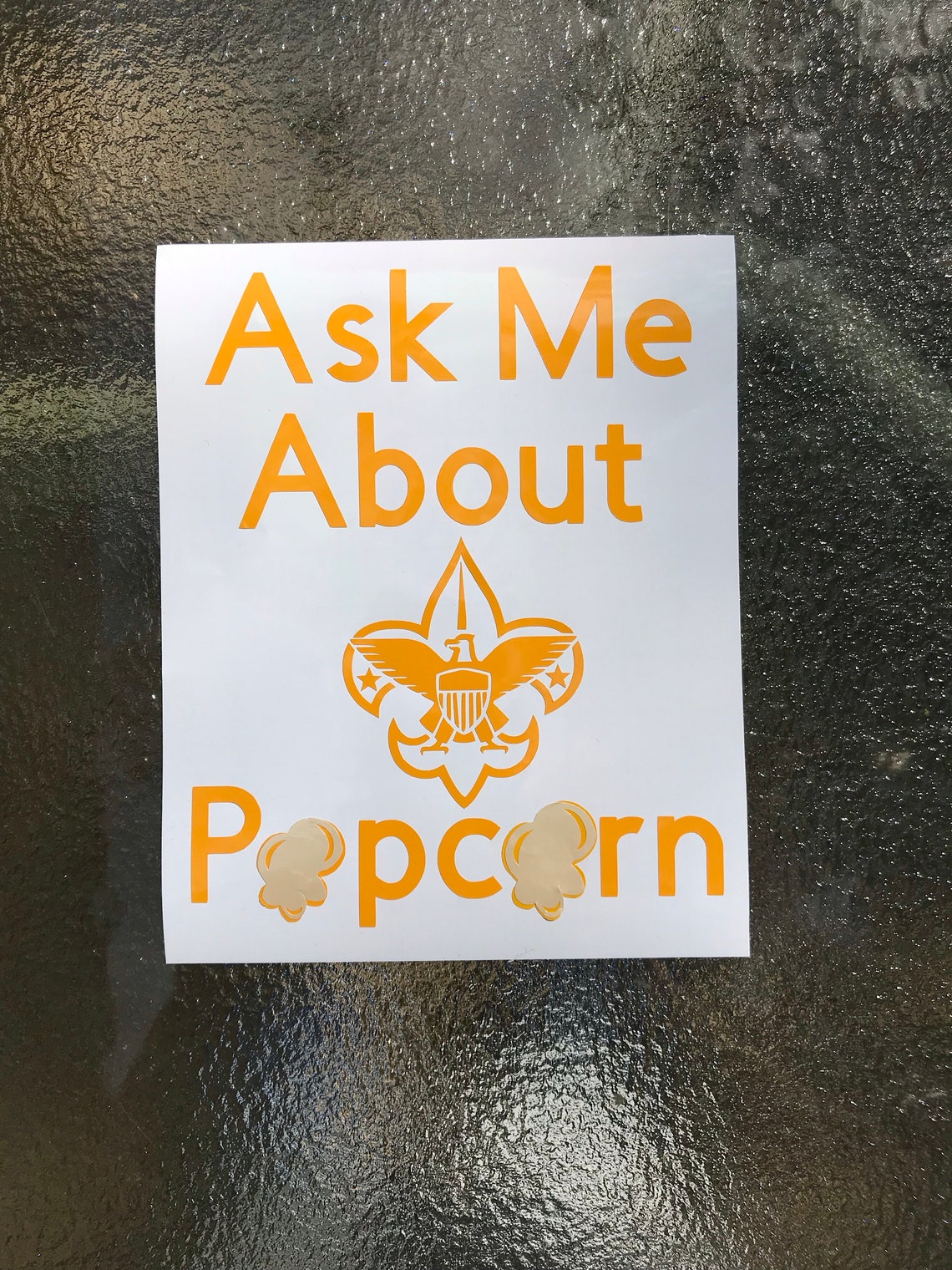 Boy Scout Popcorn Car Window Decal/boy Scouts/cub - Etsy