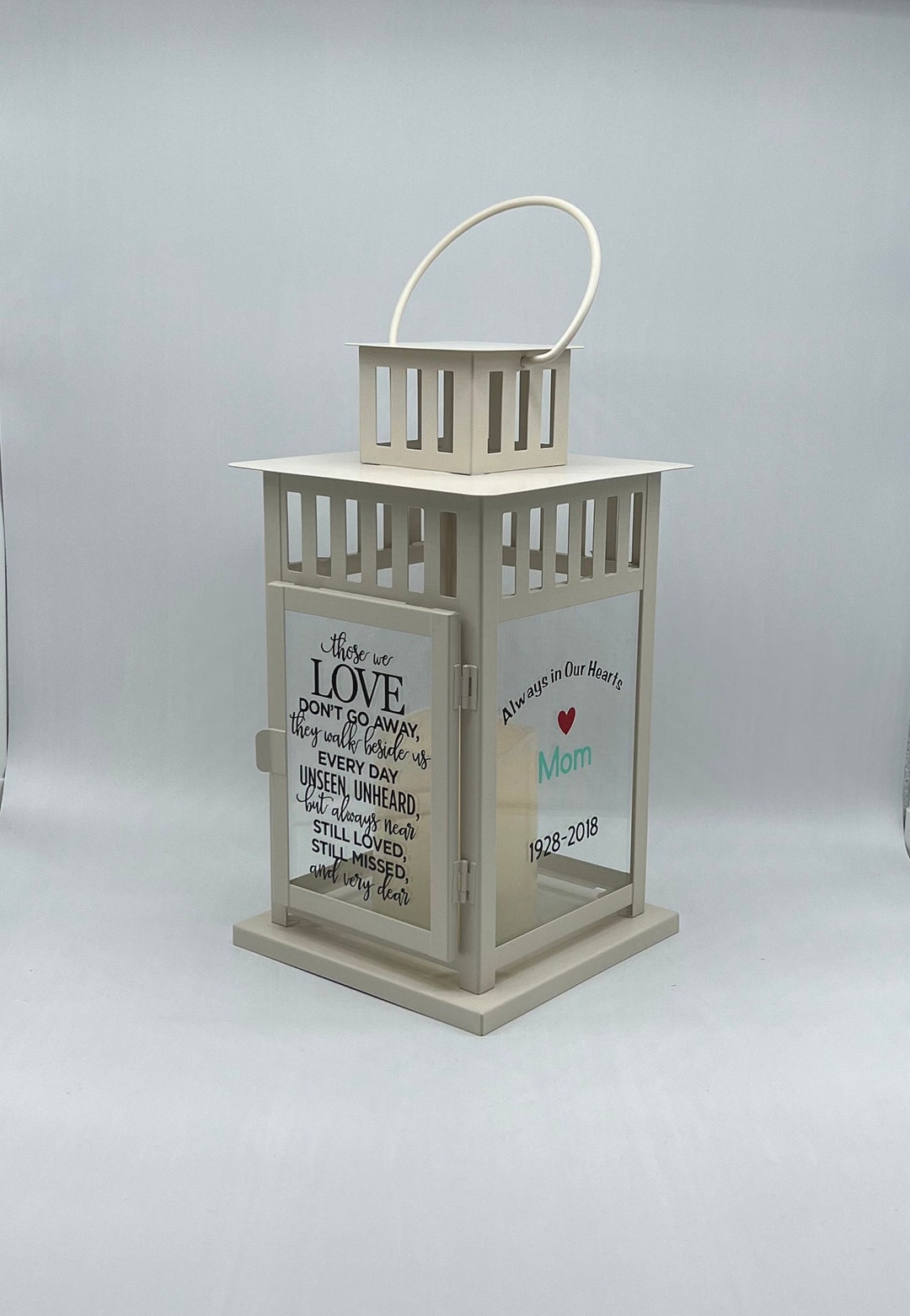Personalized Memorial Lantern With LED Candle, Remembrance Gift - Etsy