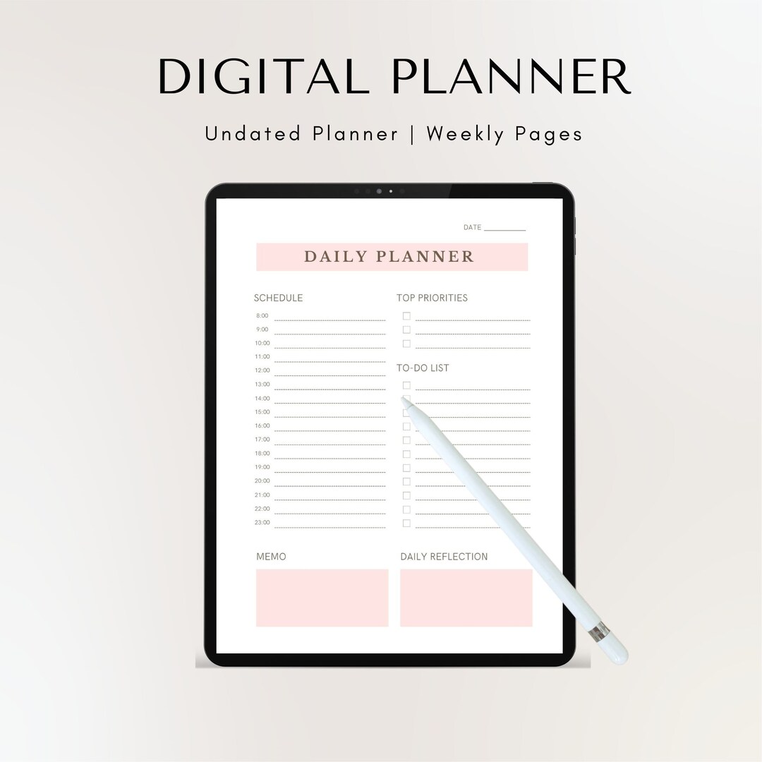 Pink Minimalist New Planner, Digital Planner, Pink Planner, Digital ...
