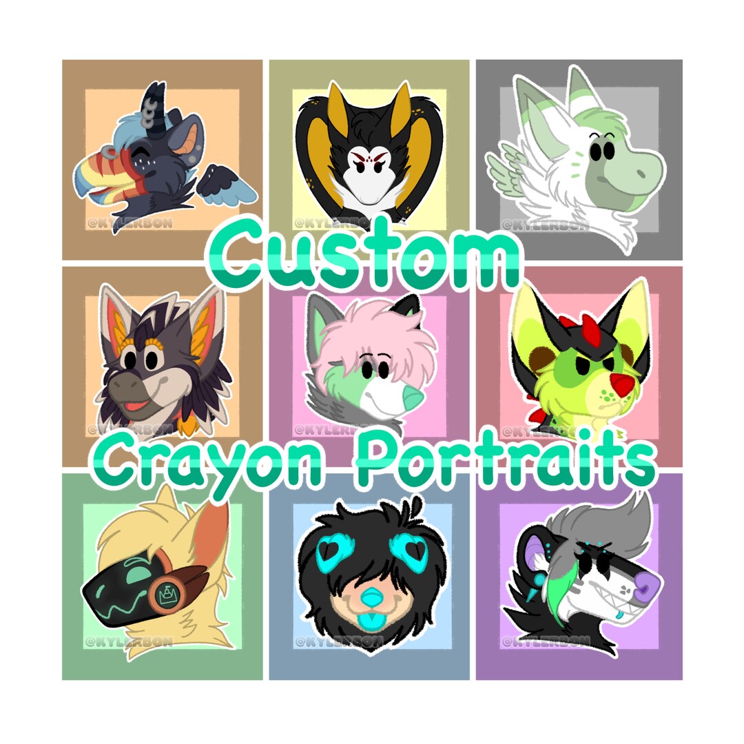 Custom Furry Crayon Portraits - Etsy