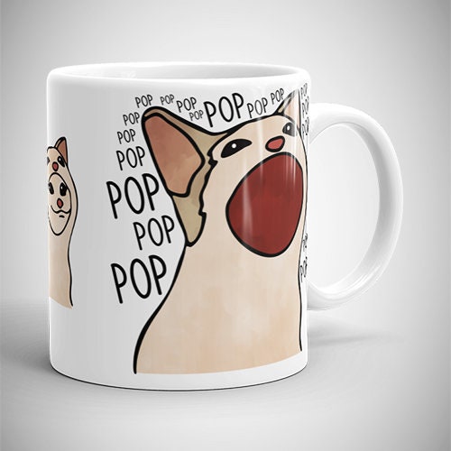 Popcat Mug-pop Cat Mug-popping Cat Meme Mug-cat Game Mug-cat Person Mug ...