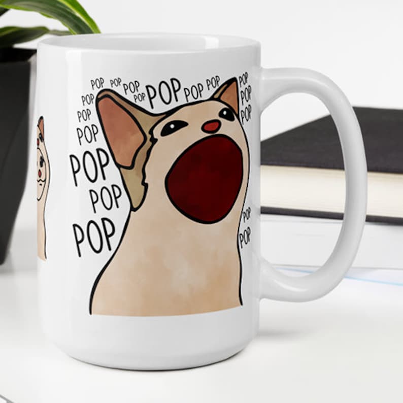 Popcat Mug-pop Cat Mug-popping Cat Meme Mug-cat Game Mug-cat Person Mug ...