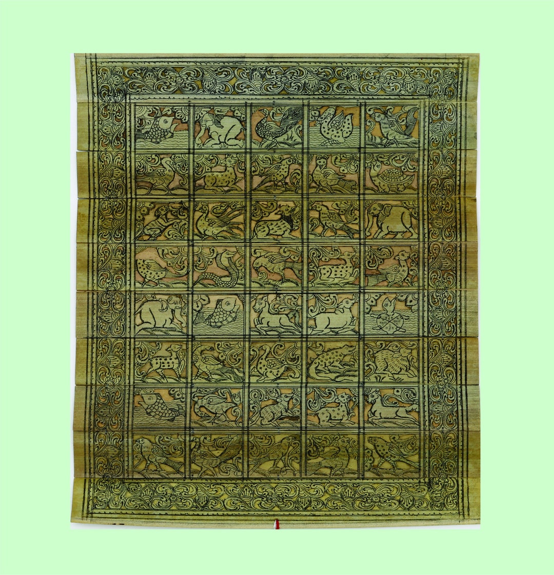 Indian Leaf Art - Ancient Asian Animals - Etsy