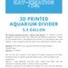 5.5 Gallon Aquarium Divider: 3D Printed Tank Separator - Etsy