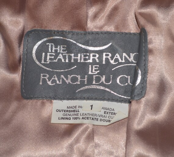 Vintage Acid Wash Leather Jacket Women's Size 1 Gray … - Gem
