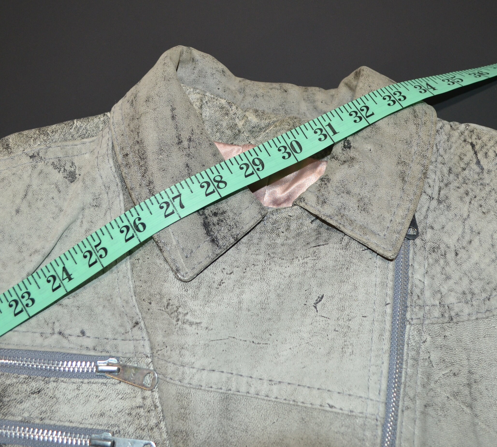 Vintage Acid Wash Leather Jacket Women's Size 1 Gray Cropped Moto Made ...