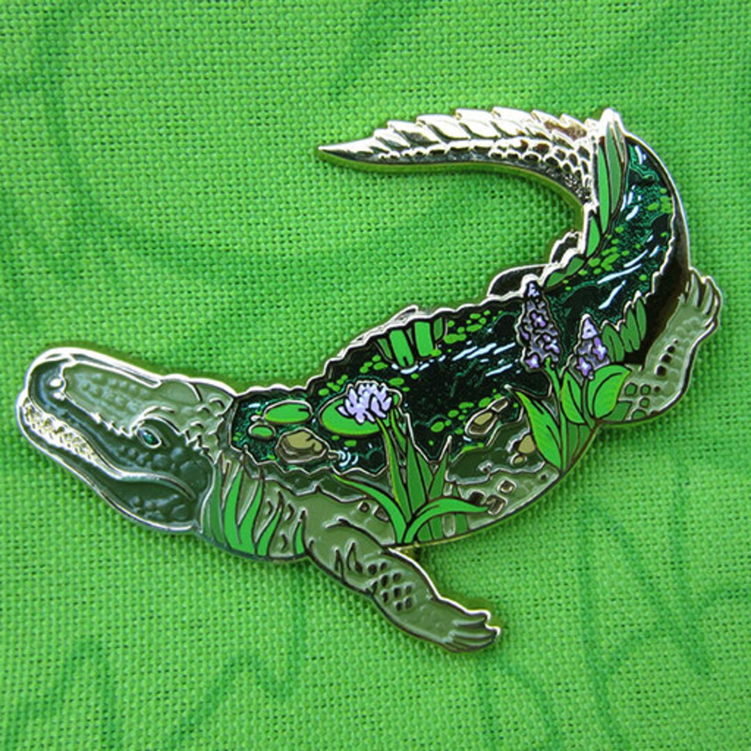 Mighty Earth Pin: Swamp Gator - Etsy