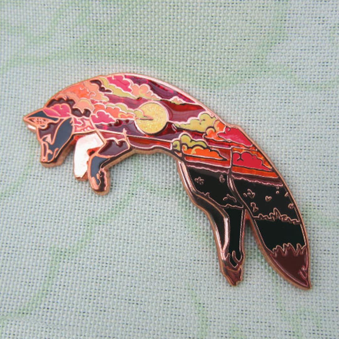 Dusk Fox: Wild Sky Version 2 Enamel Pin - Etsy