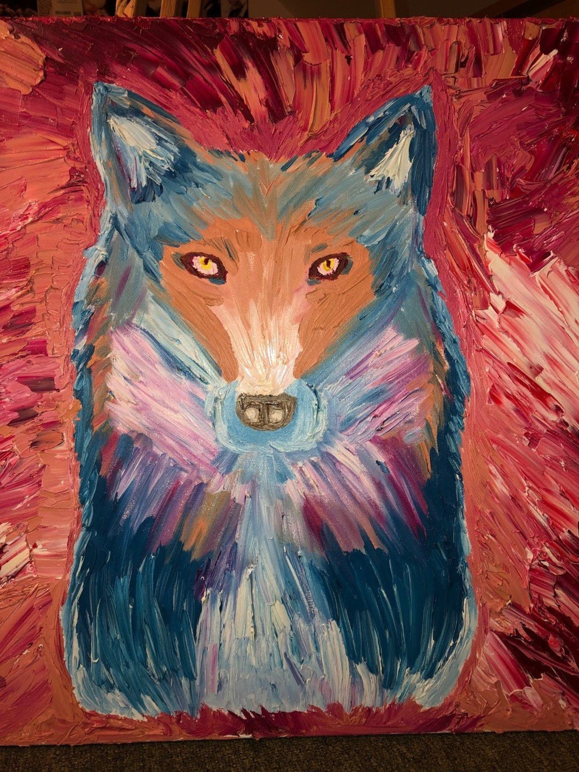 Impressionist Grey Wolf - Etsy