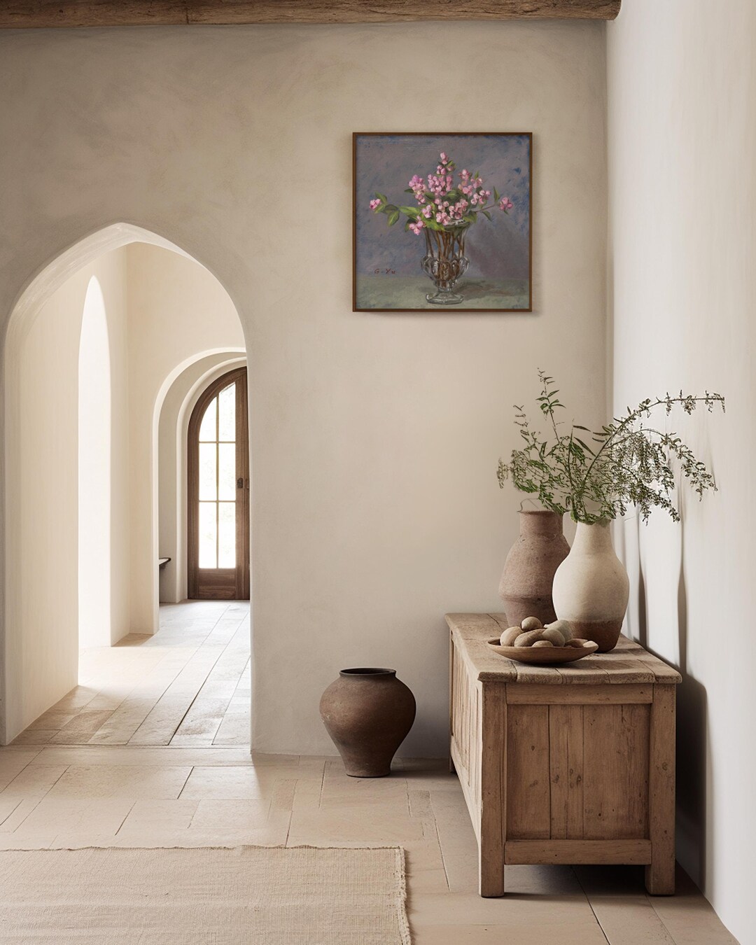 Original Still Life Oil Painting, Pink Snowberry Oil Painting ...