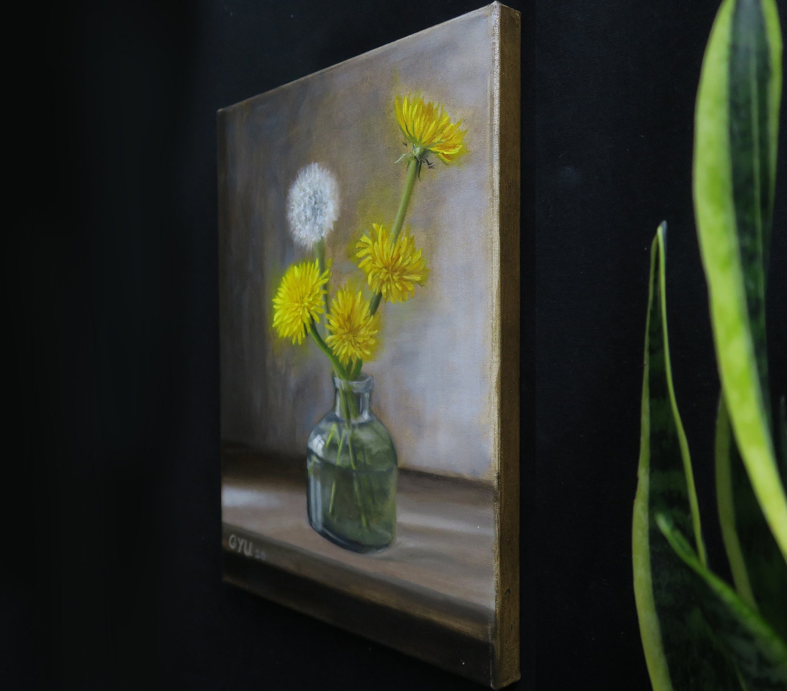 Dandelion Original Oil Painting on Canvas Flower Oil Painting on Canvas ...