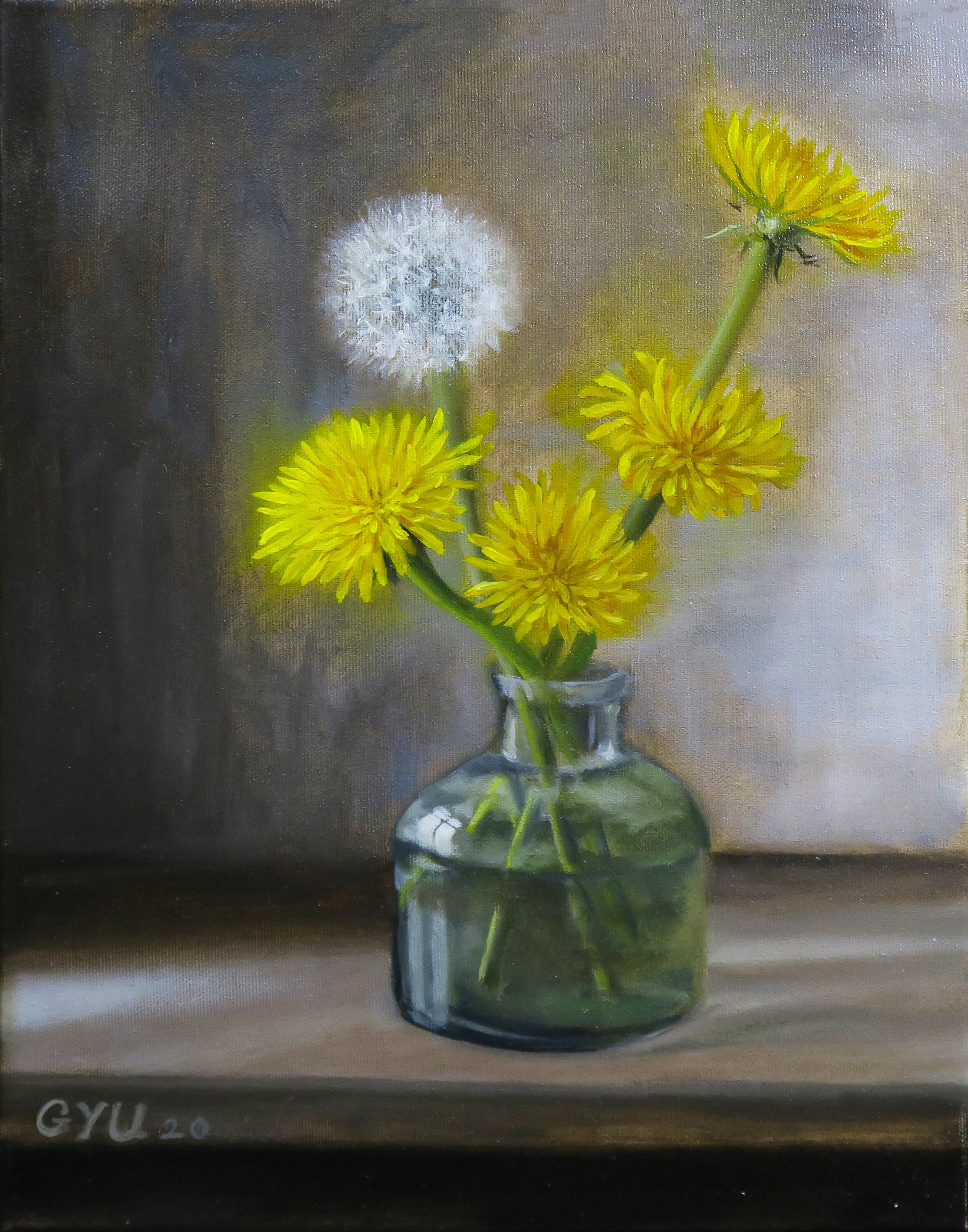 Dandelion Original Oil Painting on Canvas Flower Oil Painting on Canvas ...