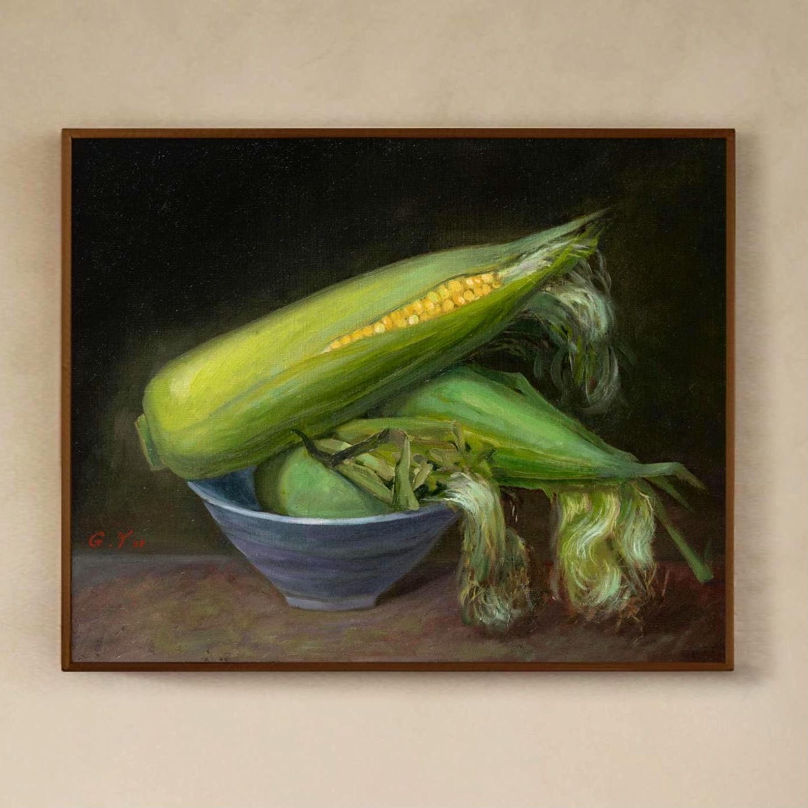 Original Oil Painting: Sweet Corns Still Life - Dutch Master Inspired ...