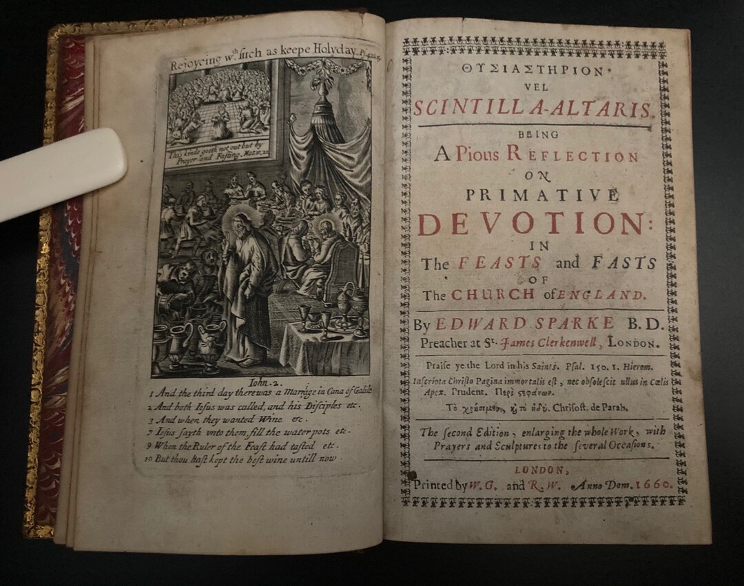 1660 Calendar of Feasts for the Church of England 17th - Etsy Australia