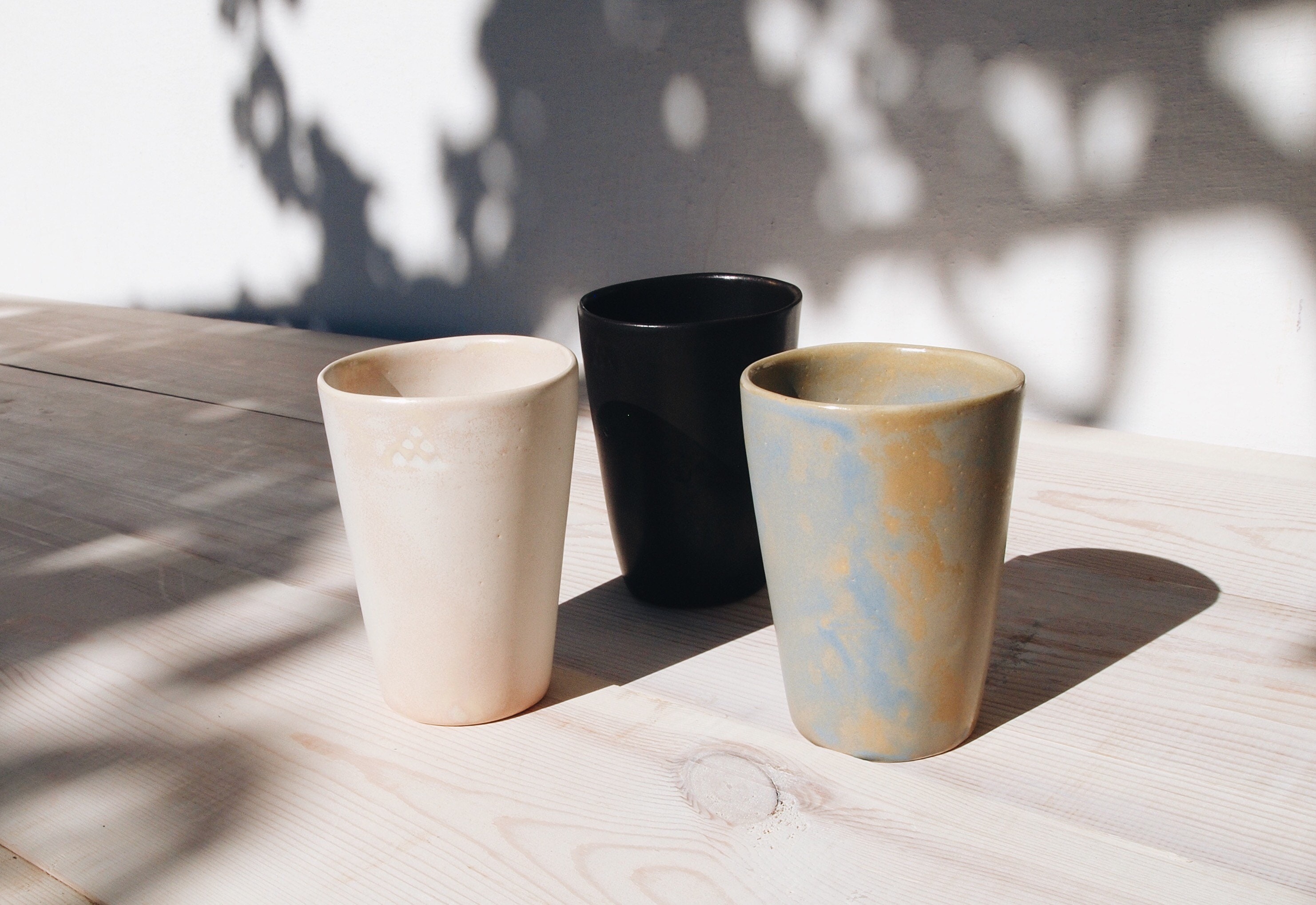 Ceramic Water Cup Set of 2 Handmade Pottery Drinkware Sets - Etsy