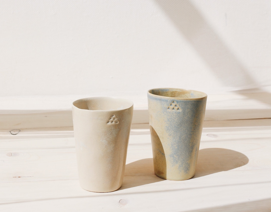 Ceramic Water Cup Set of 2 | Handmade Pottery | Drinkware Sets ...
