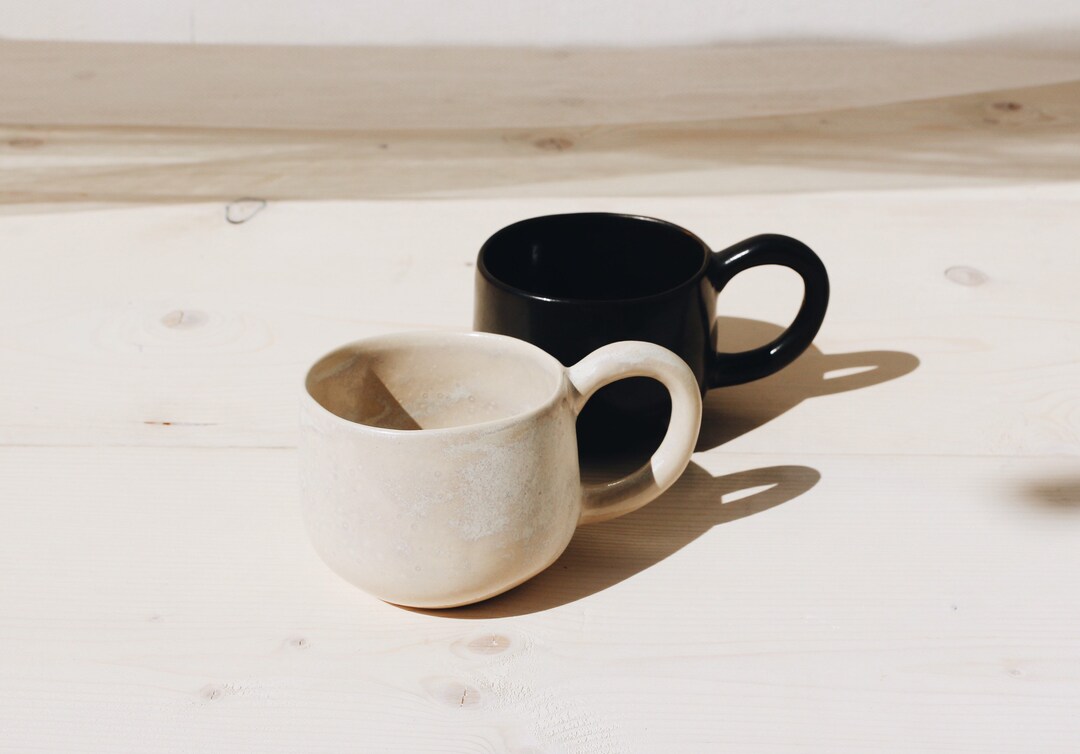 Keramikbecher 2er Set Keramik Tassen Handmade Kaffeetassen Steingut ...
