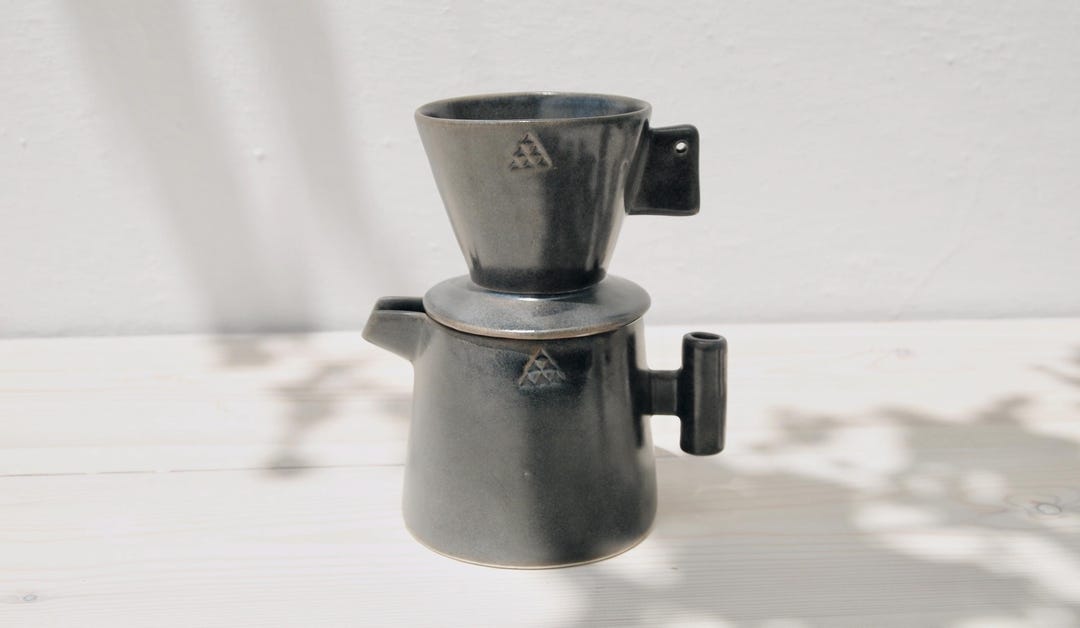 Handmade Ceramic Coffee Dripper Set | Pour Over Coffee | Stoneware ...
