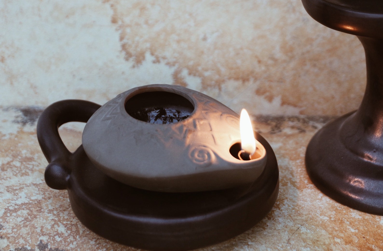 Ceramic Oil Lamp Small Oil Lamp Holy Land Oil Lamp Home - Etsy