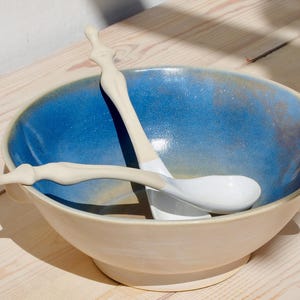 Handmade Greek Cycladic Figurine Spoons Set of 2 | Large Serving Spoons ...