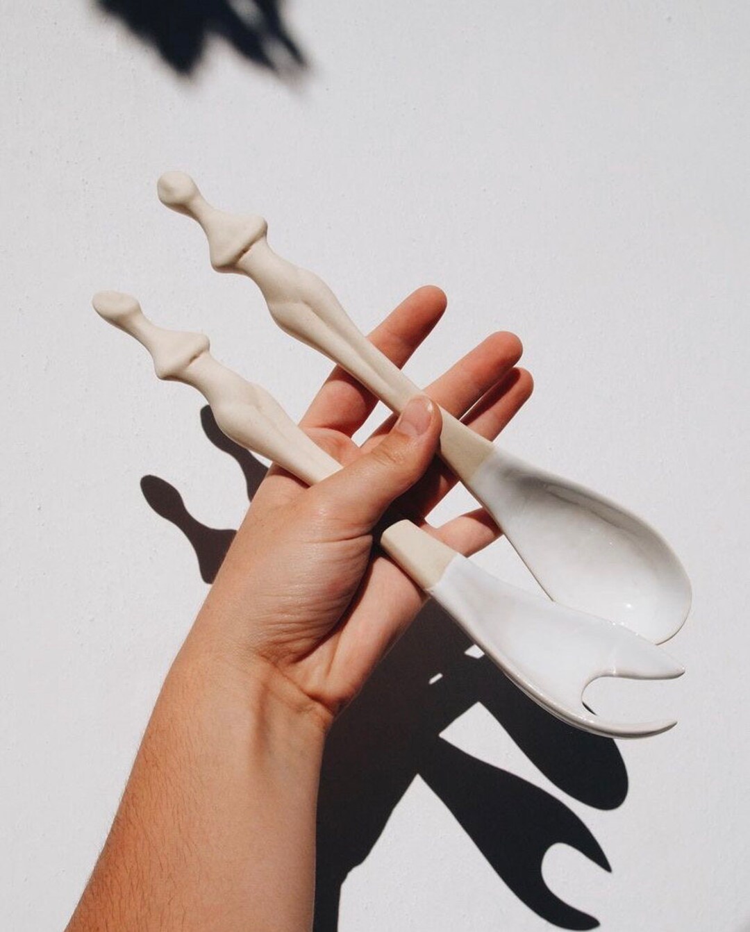 Handmade Greek Cycladic Figurine Spoons Set of 2 | Large Serving Spoons ...