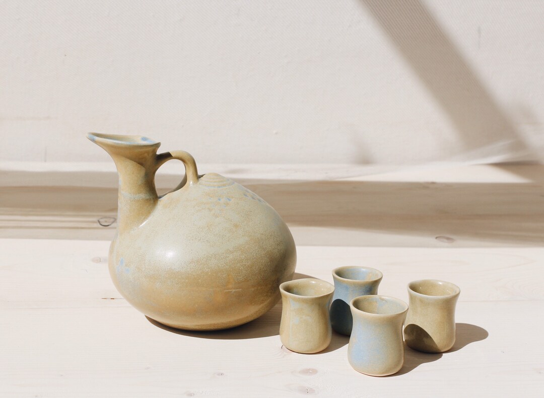 Ceramic Pitcher and Shot Glasses Set | Drinkware | Shot Glasses Ceramic ...