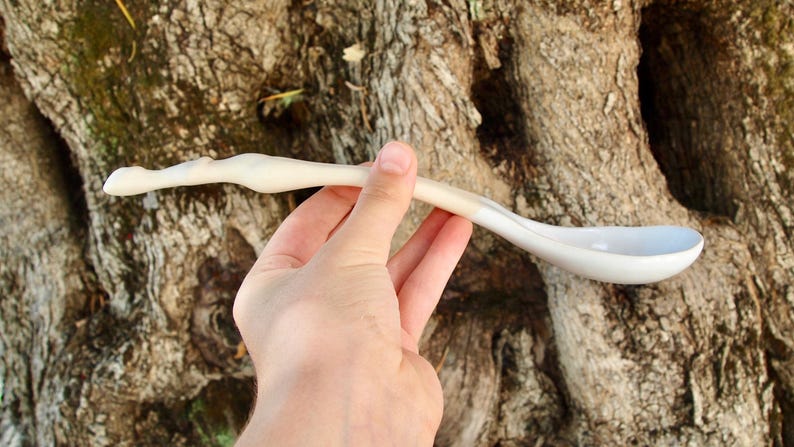 Handmade Greek Cycladic Figurine Spoons Set of 2 | Large Serving Spoons ...
