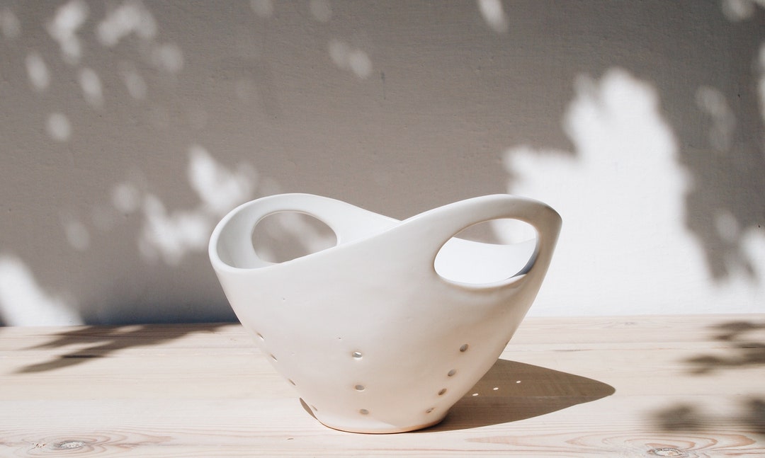 Large Ceramic Strainer | Handmade Pottery | Table Centerpiece | Ceramic ...
