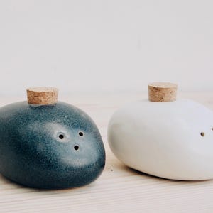 Handmade Ceramic Salt and Pepper Shakers | Pebble Design Salt and ...