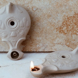 Ceramic Oil Lamp | Jewish Oil Lamp | Handmade Pottery | Ancient Replica ...