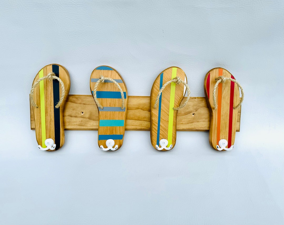Flip Flop 4 Hook Wall Rack - Etsy