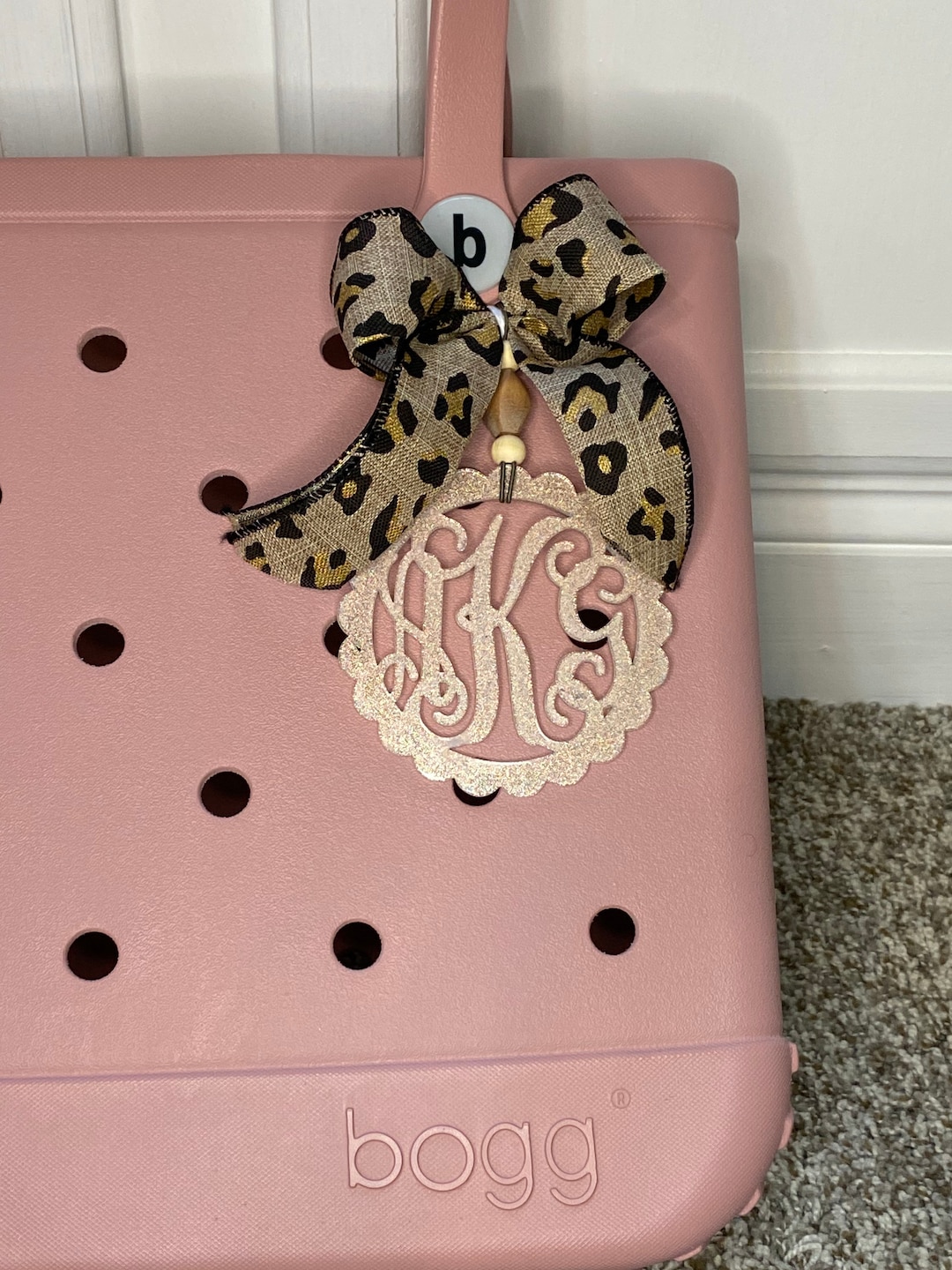 Monogram Bogg Bag Charm: Scallop Tag, Tassel & Ribbon - Etsy