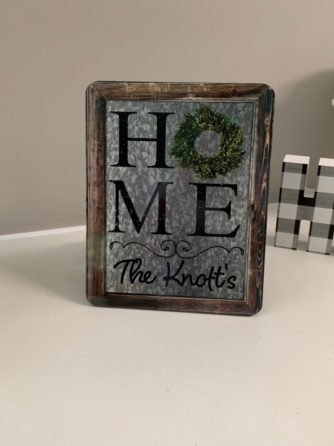 Galvanized Tin Farmhouse Wood Frame Sign Personalized With - Etsy
