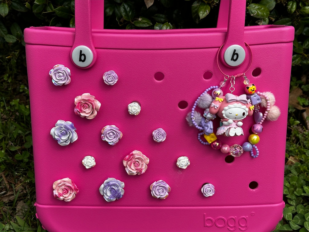 Rose Flower Bogg Bag Charm: Personalized Beach Bag Tag - Etsy