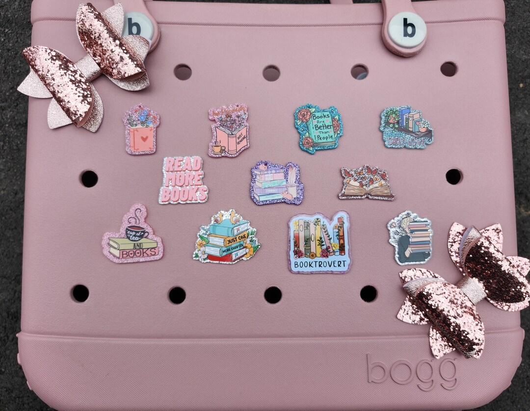 Bogg Bag Charm BOOK READING Charms Readers Floral Chapter Reading Books ...