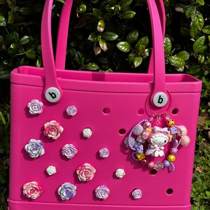 Rose Flower Bogg Bag Charm: Personalized Beach Bag Tag - Etsy