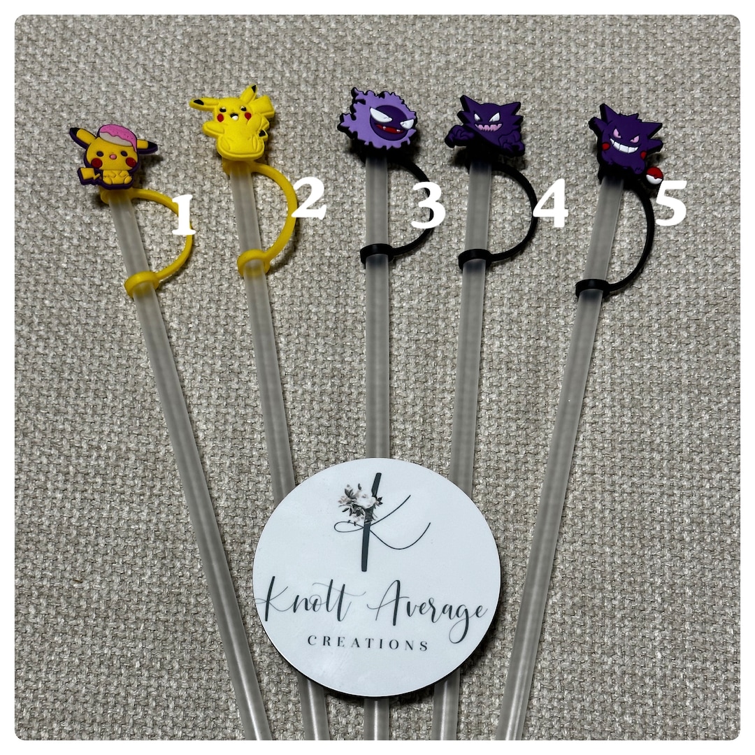 Pokemon Straw Topper & Straw | Straw Toppers | Pink | Straw Accessories ...