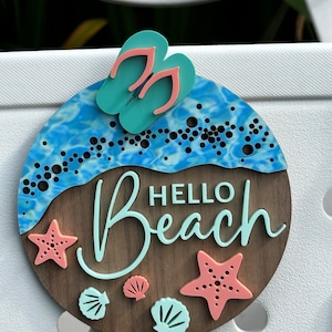 Personalized Bogg Bag Hello Beach Tag Monogram Bit Pop in Flipflops ...