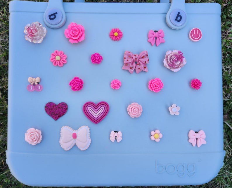 Pink Bogg Bag Charms: Flowers, Bows, Hearts - Etsy