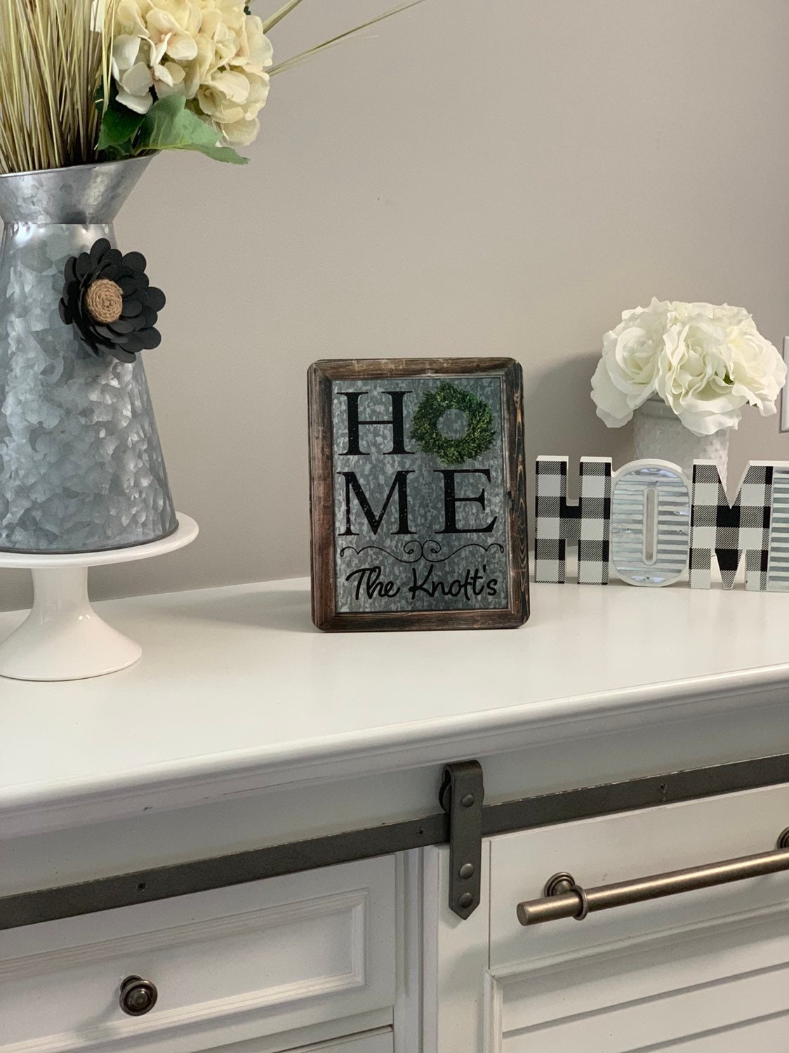 Galvanized Tin Farmhouse Wood Frame Sign Personalized With - Etsy