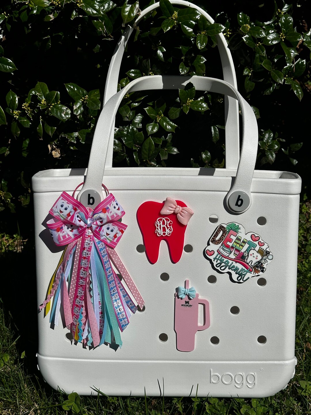 Bogg Bag Tag Dental Life Dentist Dental Assistant Tooth Charm Monogram ...