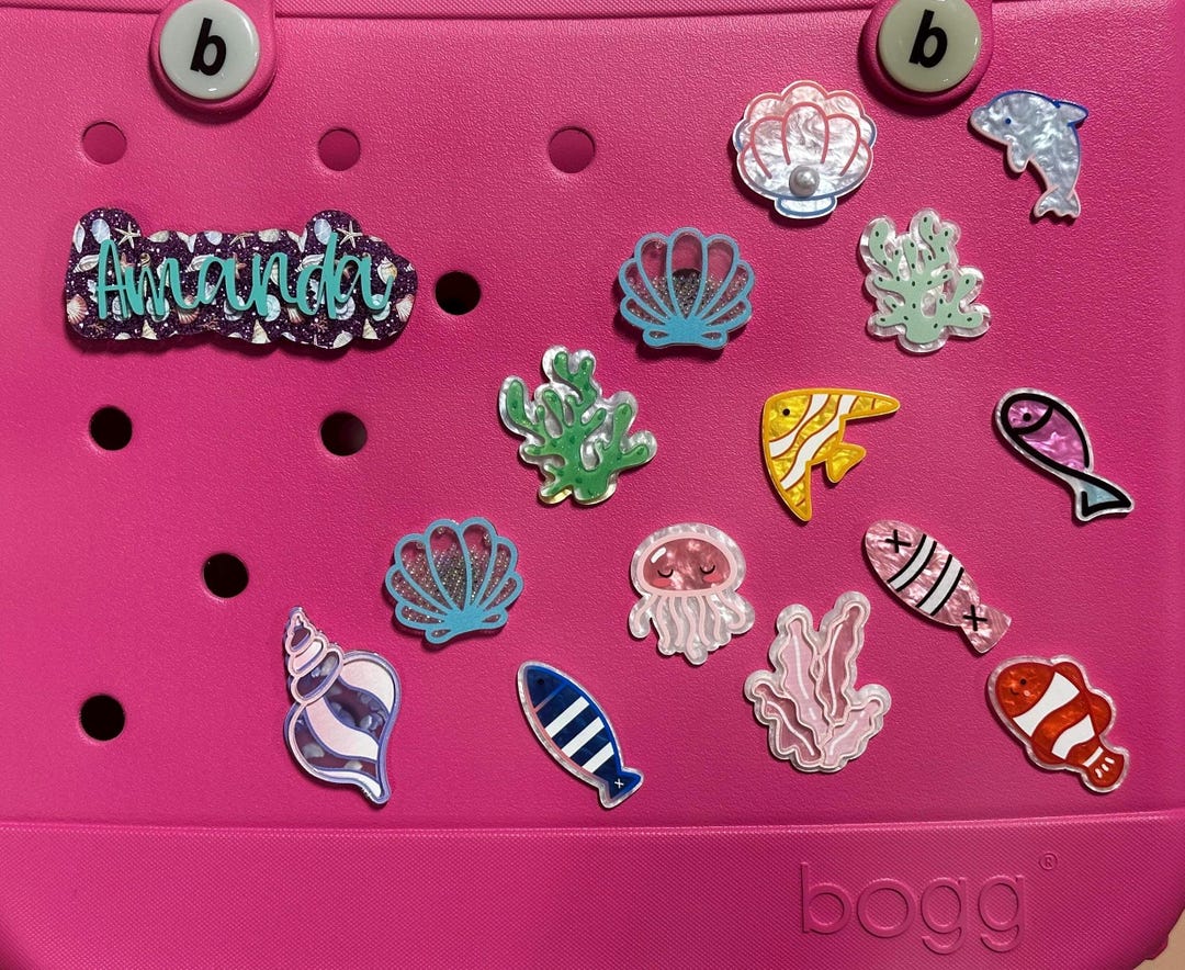 Ocean Fish & Shells Bogg Bag Charms: Beach Vacation Pop in Bits - Etsy