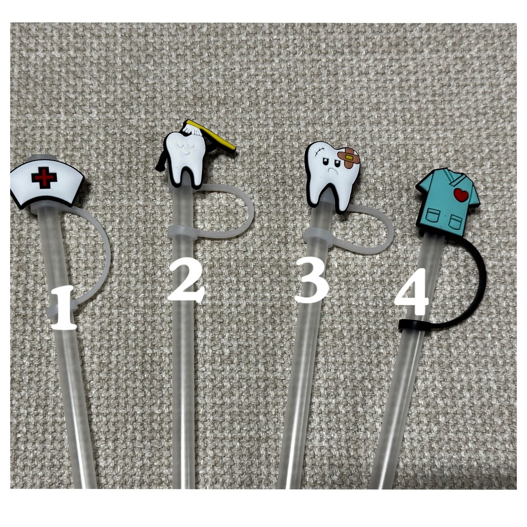 Dentist Doctor Tooth Straw Topper & Straw | Straw Toppers Straw Topper ...