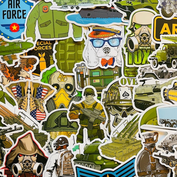 Vinyl Stickers 100-Piece Military Vehicle Stickers - Camouflage Tank ...