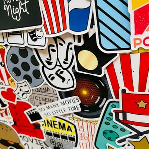 25/50 Vinyl Movie Night Stickers, Die Cut Decal Set, Waterproof ...