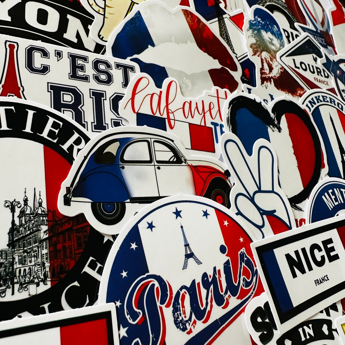 25/50 Vinyl France Stickers, Die Cut Decal Set, Waterproof Reusable ...